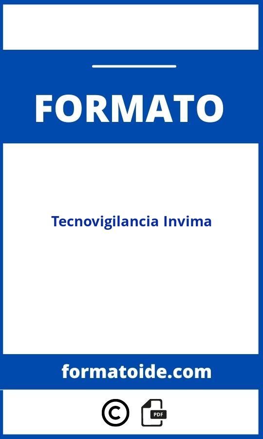 Formato De Tecnovigilancia Invima Modelo WORD PDF