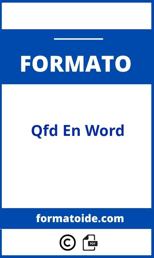 Formato Qfd En Word WORD Modelo PDF